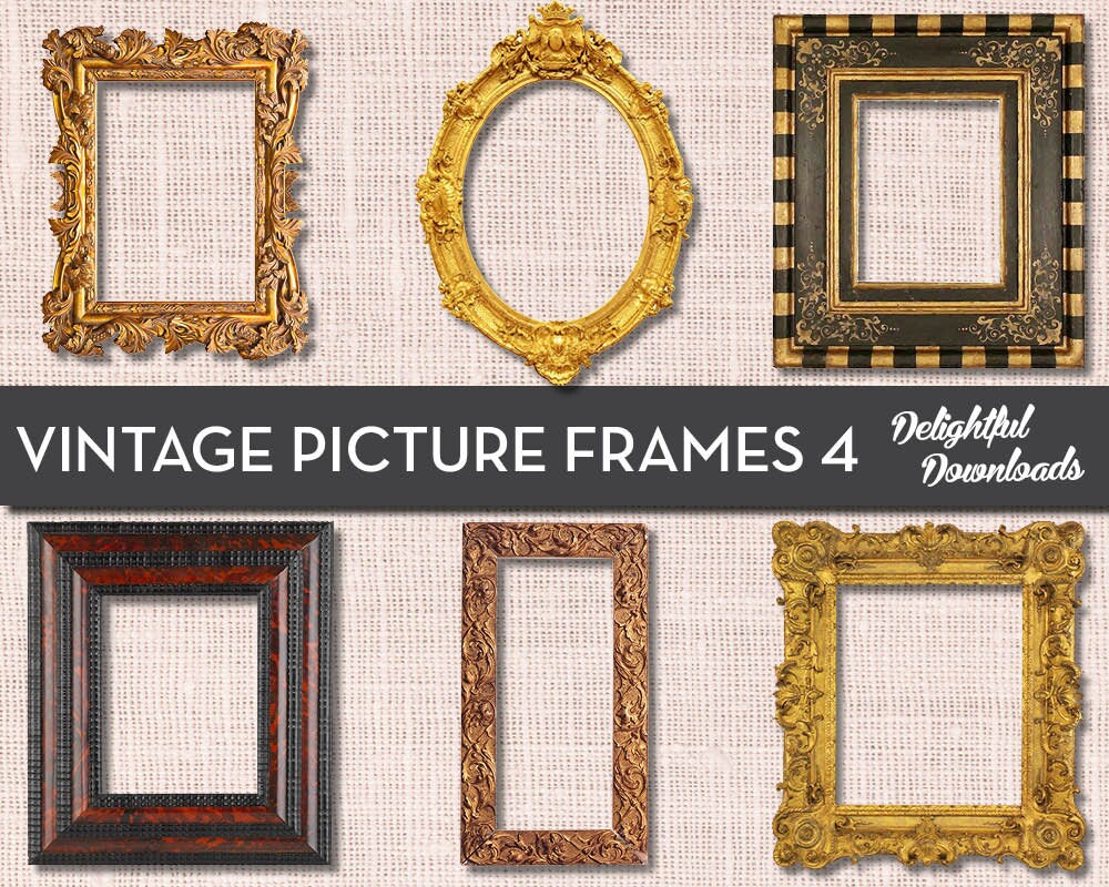 Antique Vintage Picture Frame Clip Art - VOL 4 - for Digital Collage ...