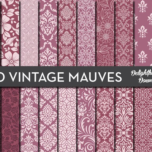 Purple Floral Digital Paper 20 VINTAGE Purples - Etsy