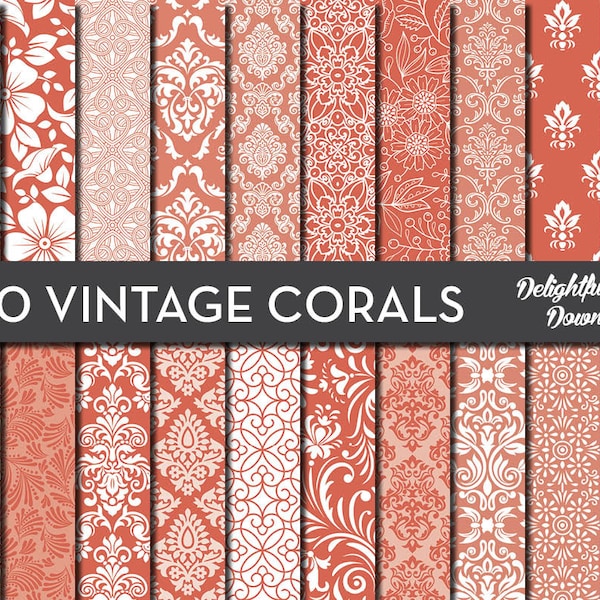 Coral Papers - Etsy