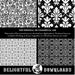 Vintage Black and White Digital Paper Set, Seamless Textures, Vintage ...