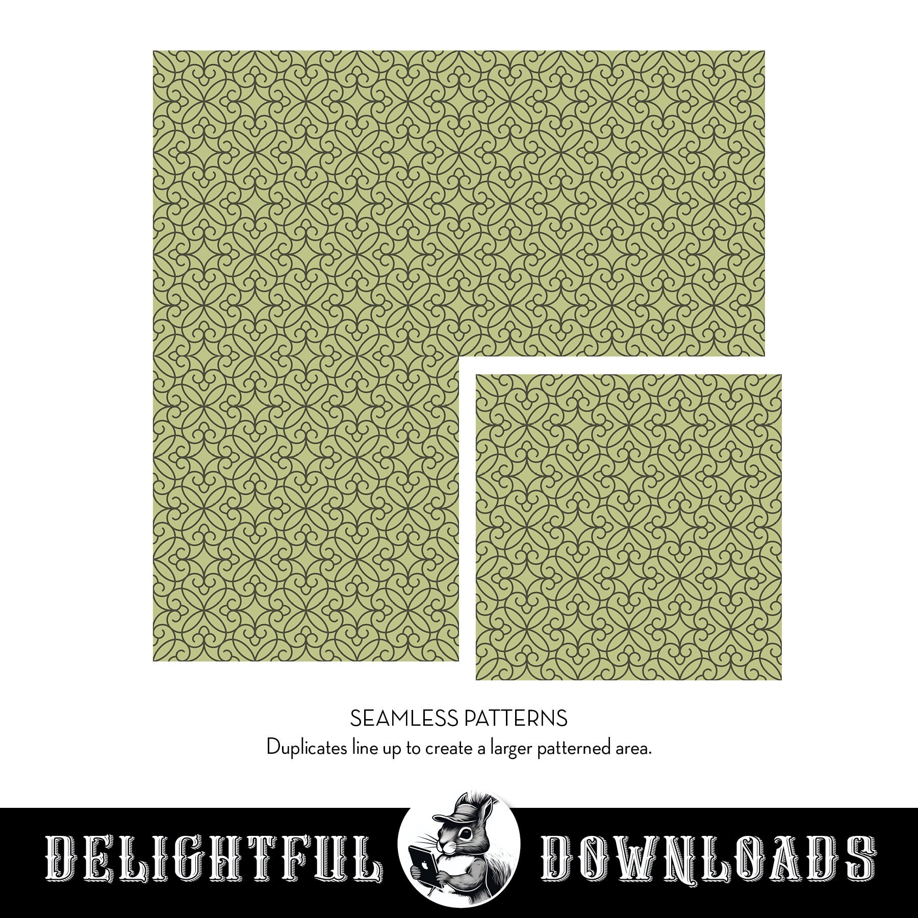 Olive Green Floral Digital Paper, 20 Seamless Olive Green Floral ...