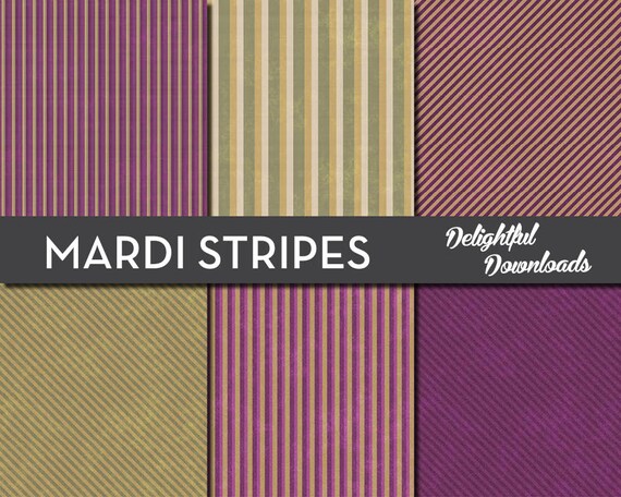 Mardi Gras Digital Paper mardi Stripes With - Etsy