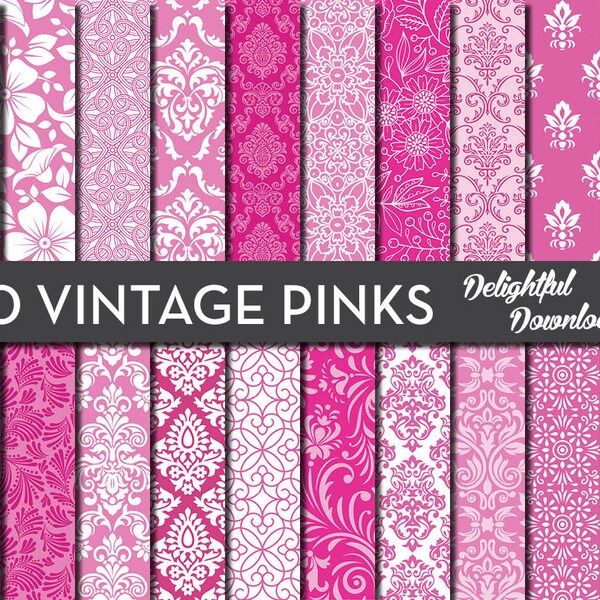Pink Damask Pattern - Etsy