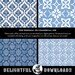 Blue Floral Digital Paper "20 VINTAGE Blues" With 20 Blue Floral Damask ...