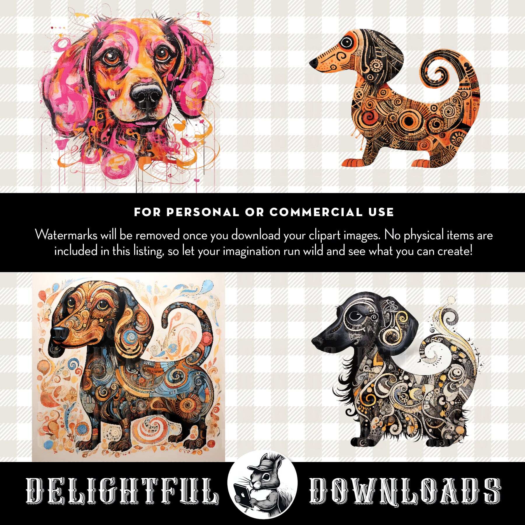 Dachshund Clipart | Cute Dog Clipart | Digital Download | Doxie Bundle ...