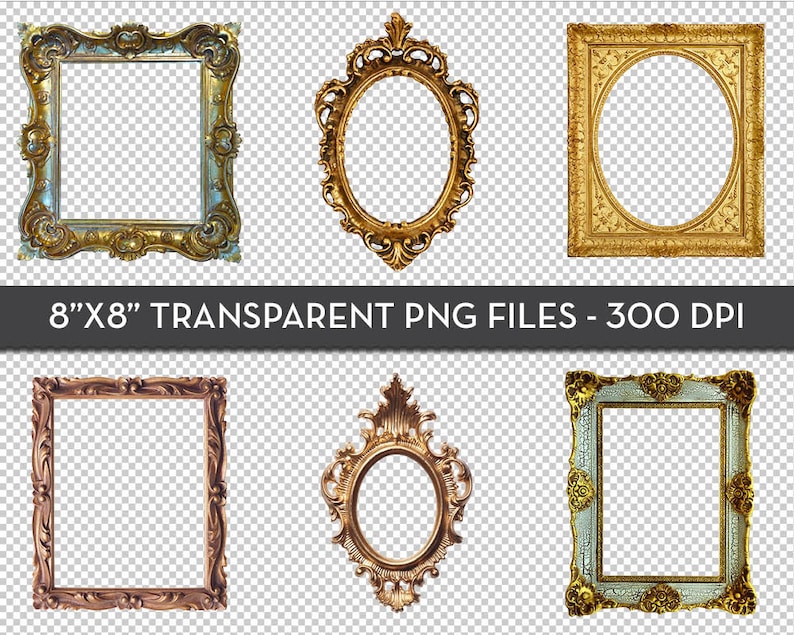 Antique Vintage Picture Frame Clip Art - VOL 3 - for Digital Collage ...