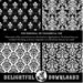 Vintage Black and White Digital Paper Set, Seamless Textures, Vintage ...