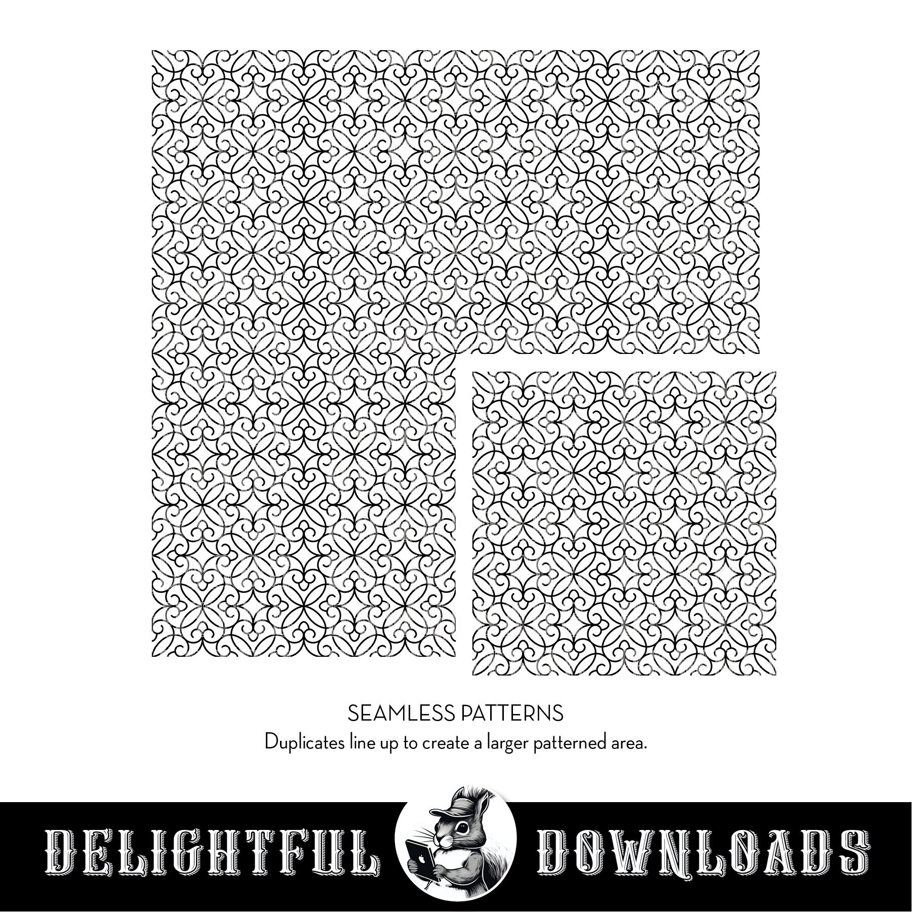Vintage Black and White Digital Paper Set, Seamless Textures, Vintage ...