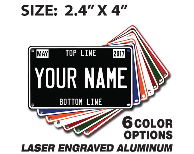 Custom Mini License Plate, Personalized for Your: Bike, Trike, Wagon ...
