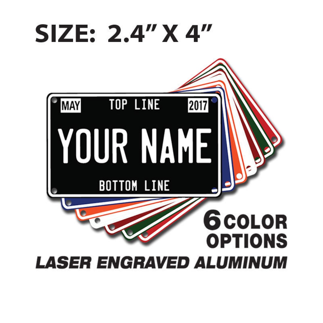 Custom Mini License Plate, Personalized for Your: Bike, Trike, Wagon ...