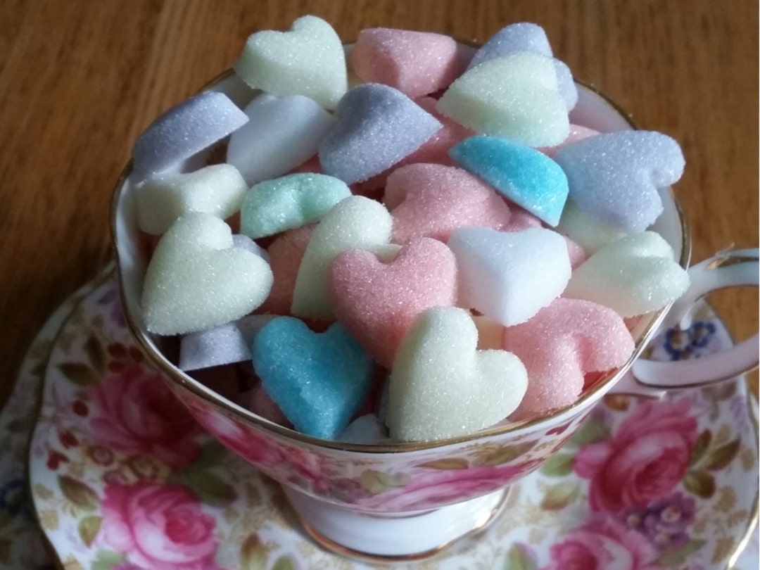 100 Heart Shaped Sugar Cubes in Mixed Colours - Etsy