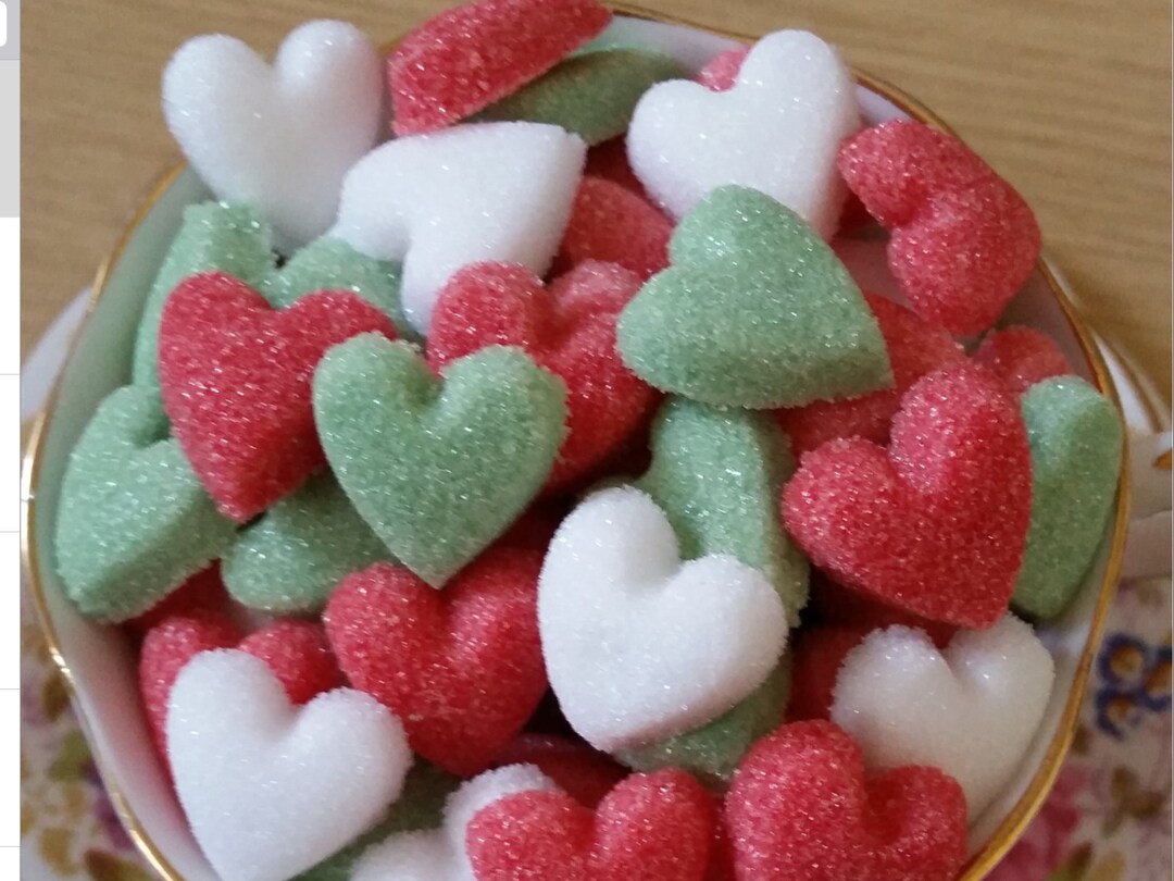 100 Heart Shaped Sugar Cubes With an Christmas Theme - Etsy