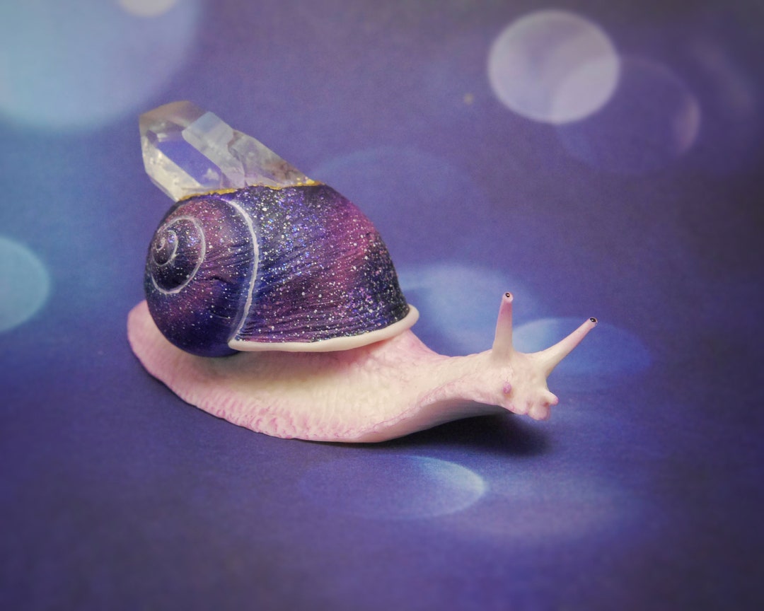 Cosmic Galaxy Snail Figurine Fantasy Sculpture Quartz Crystal ...
