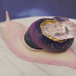 Cosmic Galaxy Snail Figurine Fantasy Sculpture Quartz Crystal ...