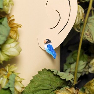 Lovebird Stud Earrings Little Birds Colorful Love Lovebirds Jewelry ...