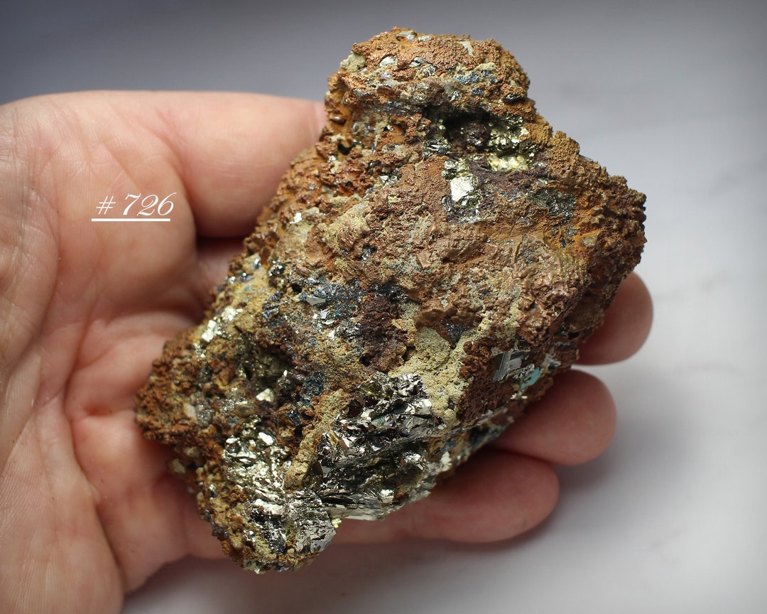 Rare Pyrite With Native Copper Crystal Specimen, From Near Bisbee ...