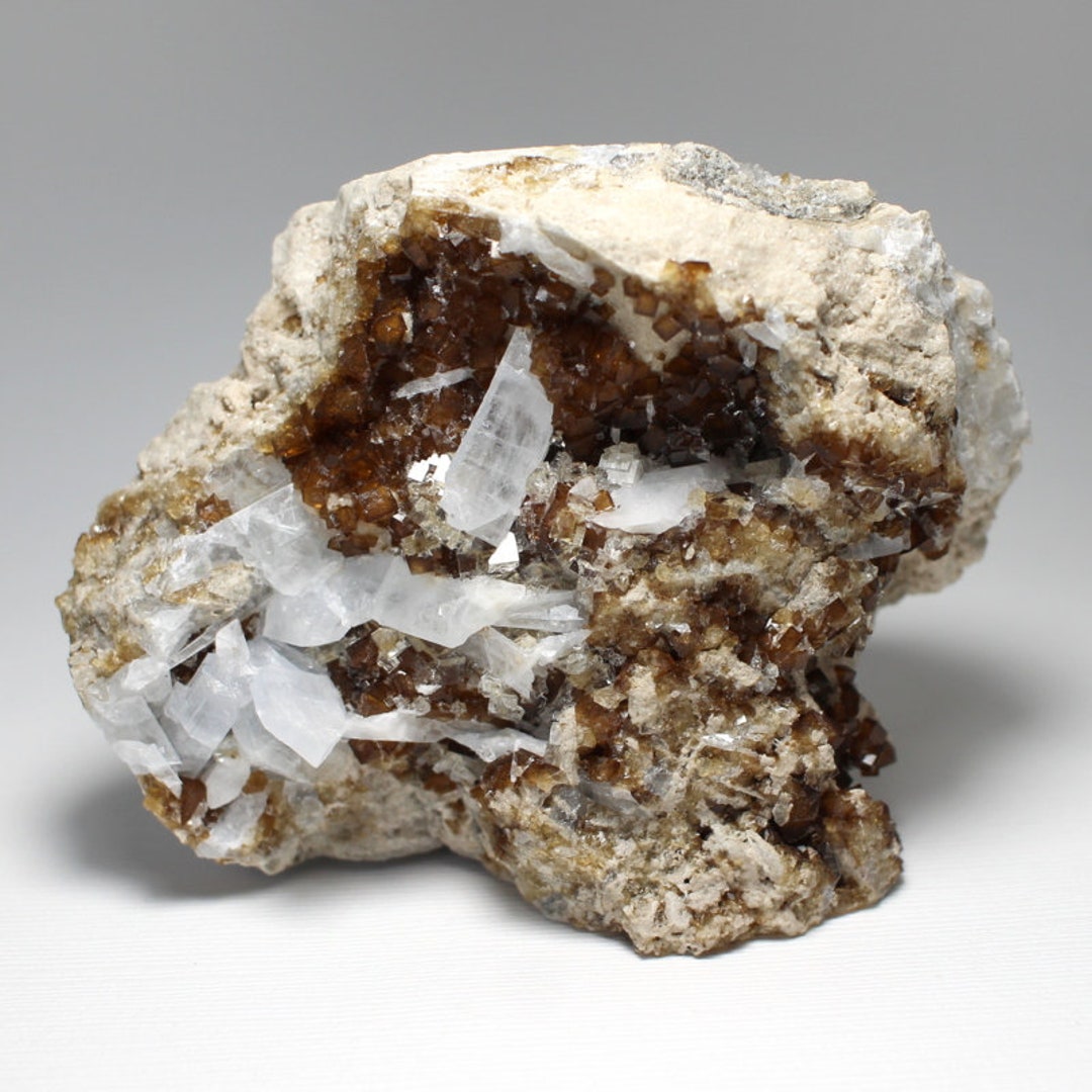 Fluorite, Celestite Specimen of Gorgeous Cubes of Fluorescent Root Beer ...