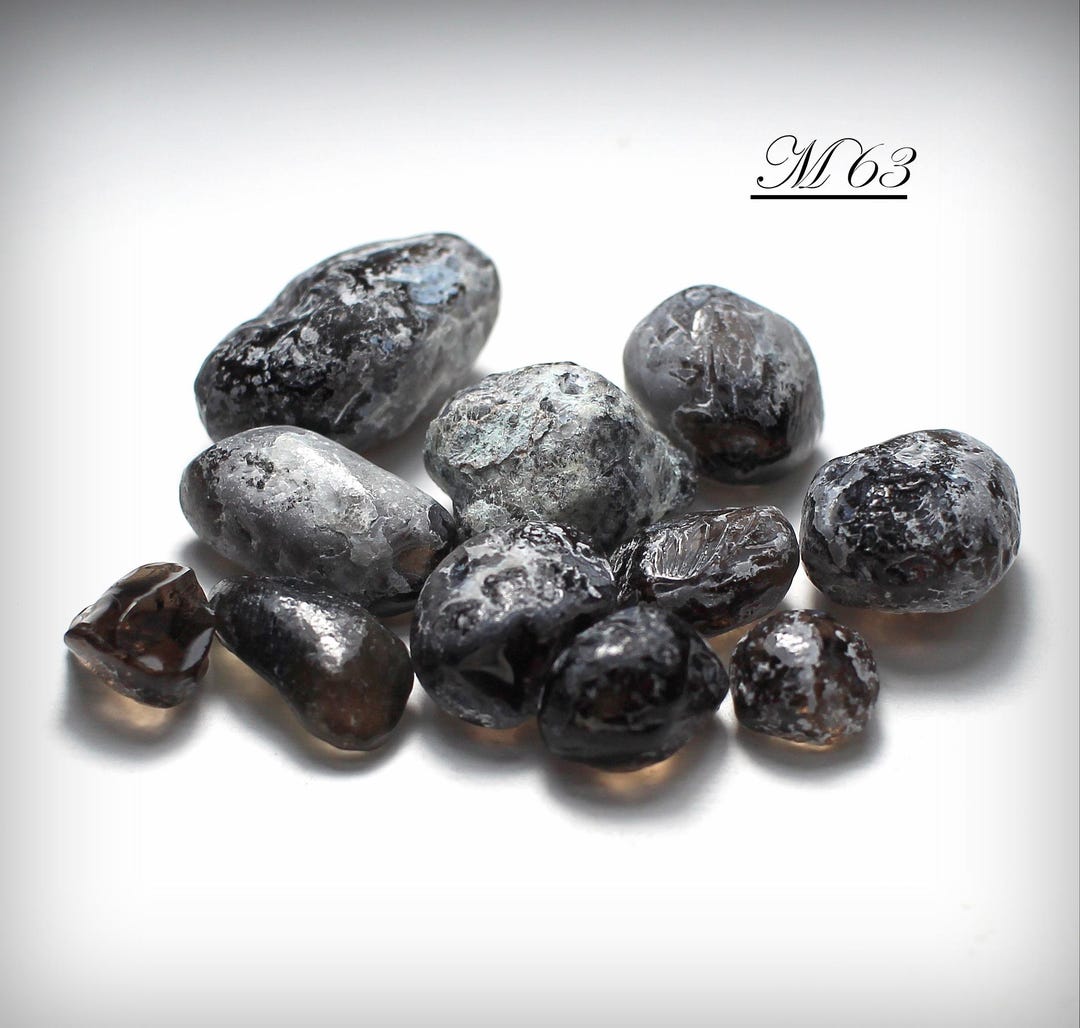 Grouping of Ten Apache Tears - Natural Apache Tear Obsidian Stones - Collectible and Display ...
