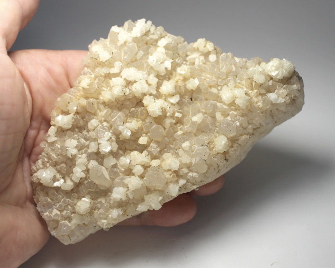 Unique!! Cream-colored Rhombs of Calcite on Translucent Yellow Quartz ...