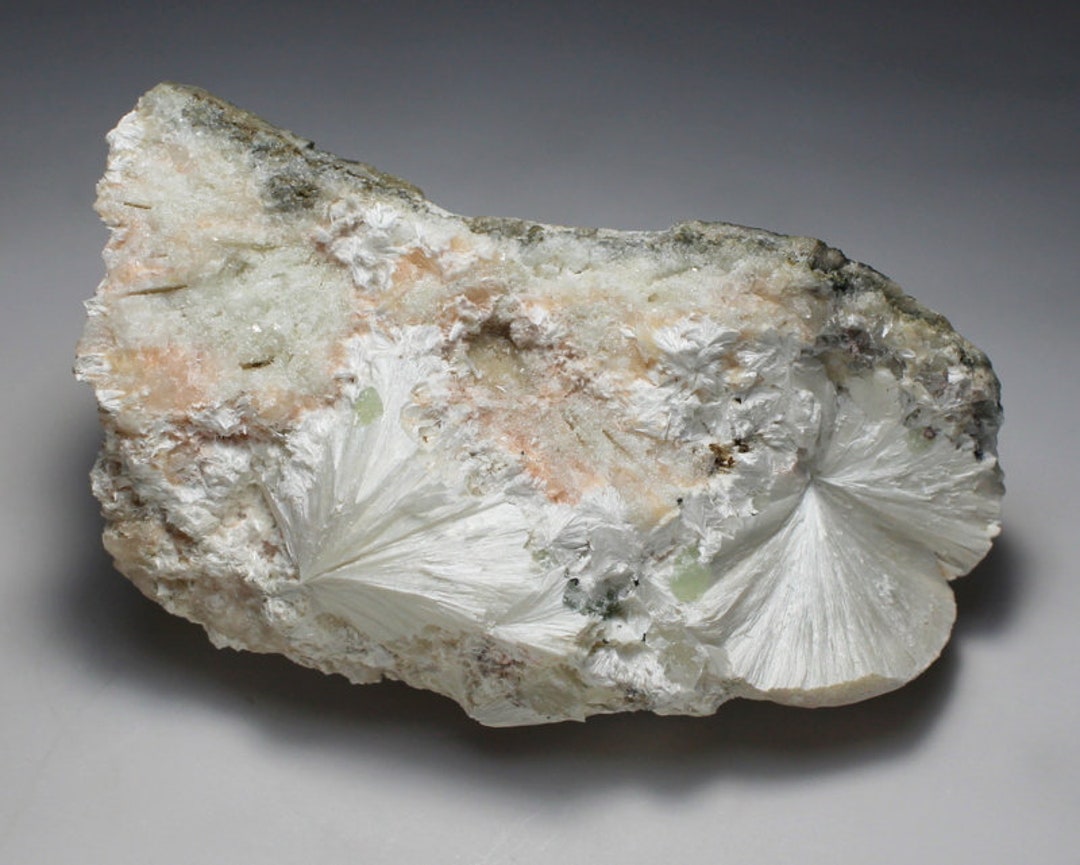 Pectolite - Pretty Pectolite, With Prehnite, on Matrix - Mineral ...