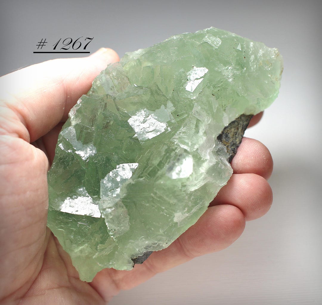 Fluorite - Clear Green Intergrown Cubic Fluorite Crystals With Glassy ...