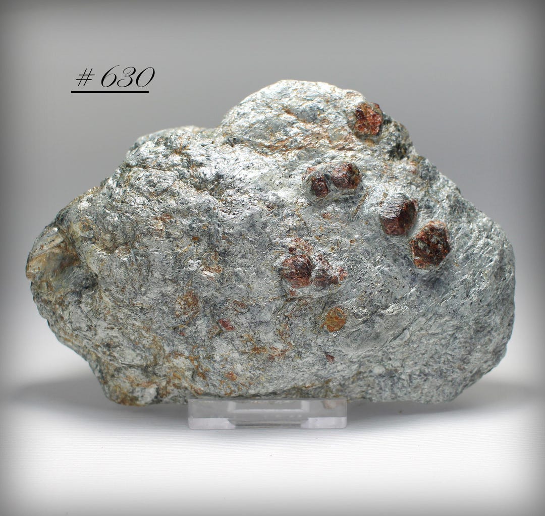 Superb Perfect Red Almandine Garnets in Satiny Green Phyllite and ...