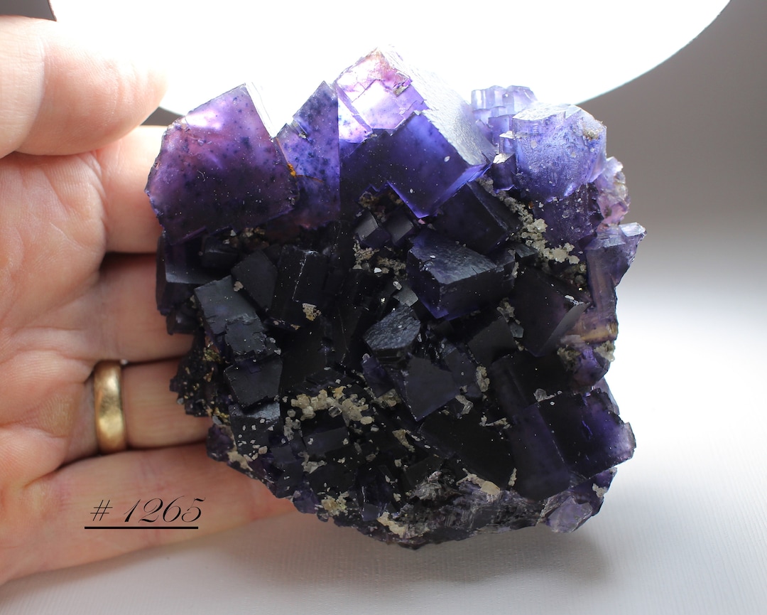 Illinois Fluorite, Calcite Zoned Dark-violet and Yellow Fluorite ...