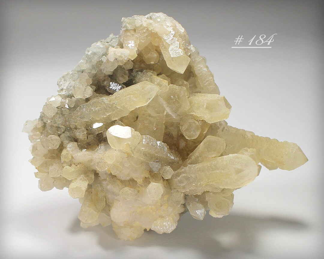 Citrine Quartz and Calcite Flashy, High-luster Citrine Skeletal ...