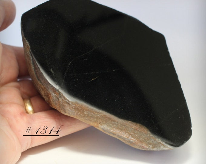 Black Nephrite Jade (actinolite), Face-polished, From Near Paynes Find ...