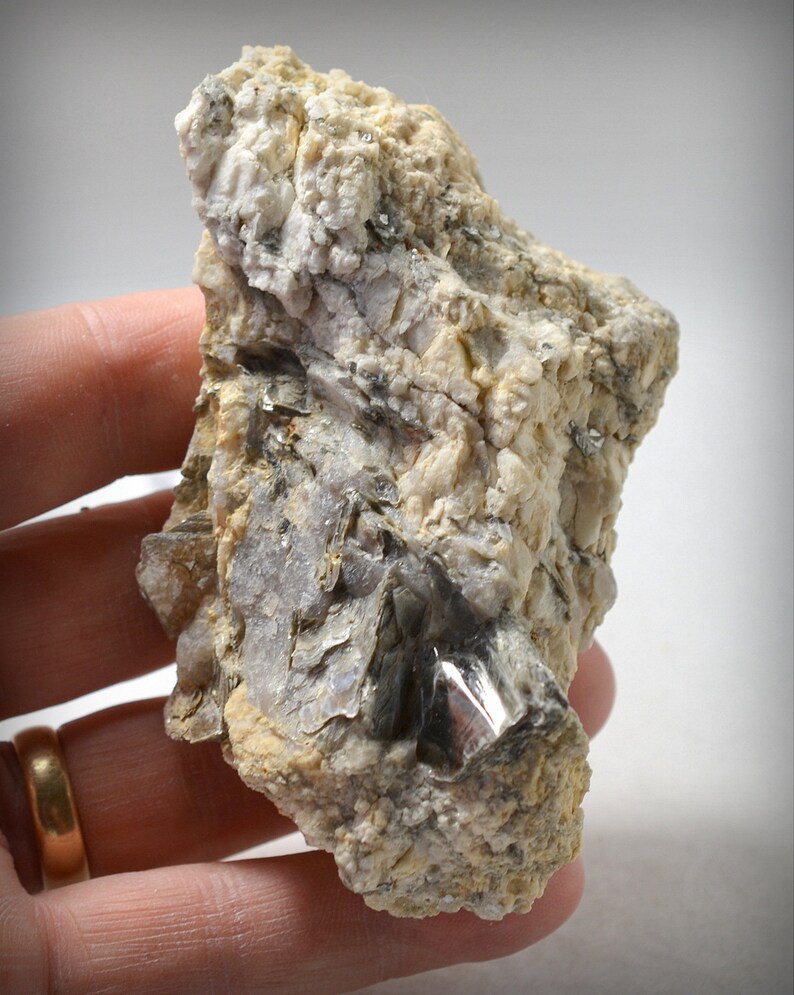 Super-shiny Muscovite Mica Books in Tan Feldspar From the | Etsy