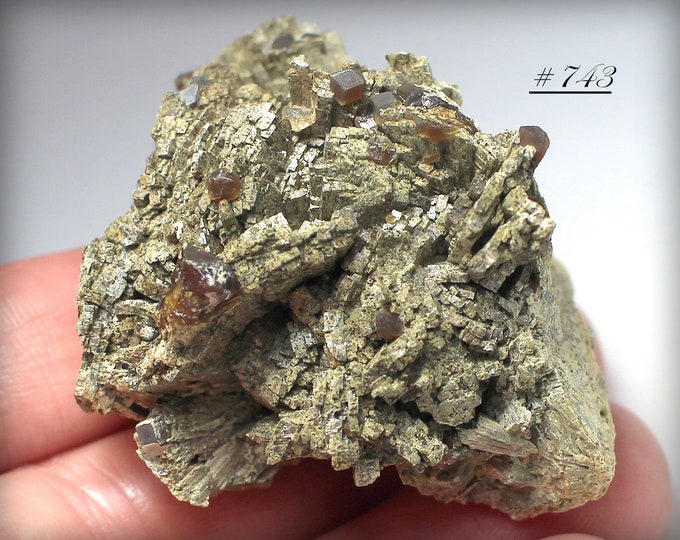 Andradite Garnets on Green Diopside, From the Gray Throne Prospect ...