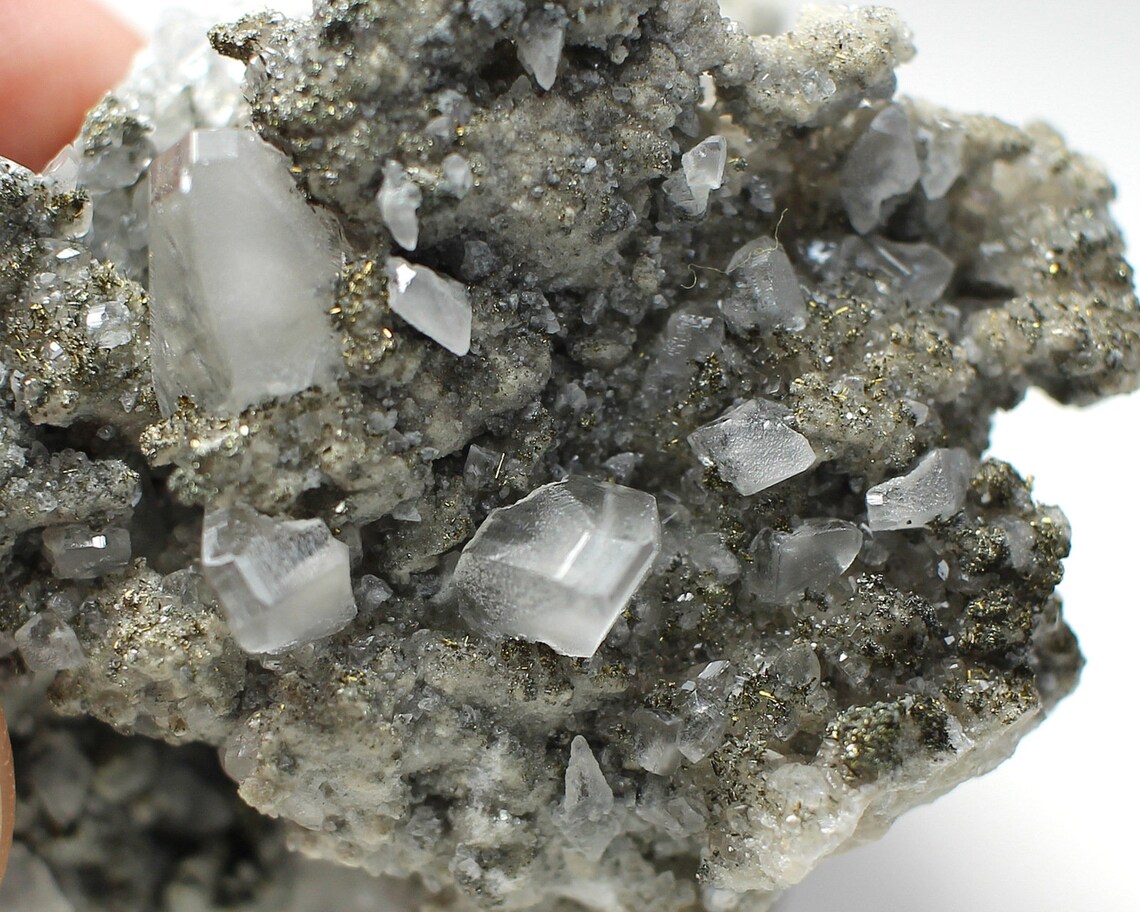 Bright Euhedral Marcasite Crystals With Sparkly Calcite and - Etsy