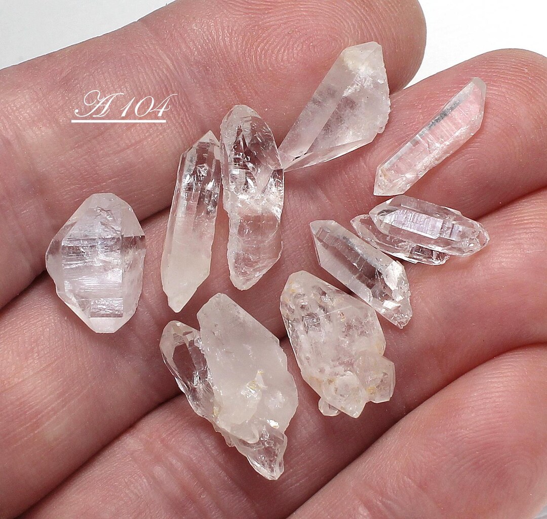 Ten Small DOUBLE TERMINATED Gem Quartz Crystals (the Ones Pictured ...