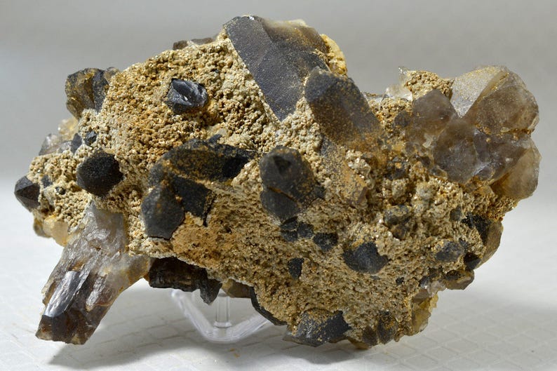 Black Smoky Quartz Crystals in Weathered K-spar Granitic - Etsy