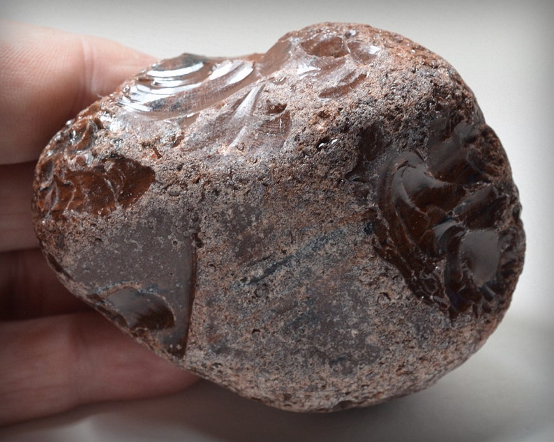 Good-Sized Pure Mahogany Obsidian Cobble Glassy Conchoidal | Etsy