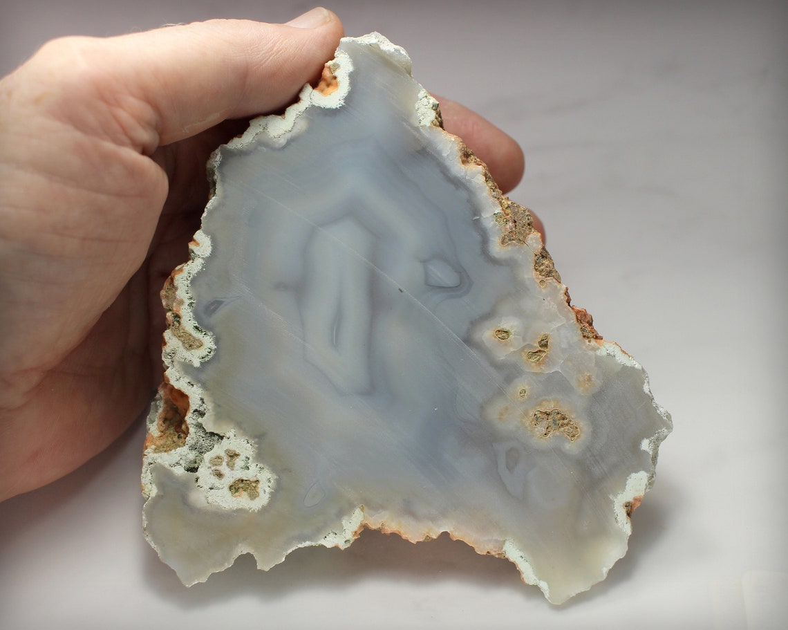 Blue/Lavender Agate End Cut Large Sawn Non-Polished Section | Etsy