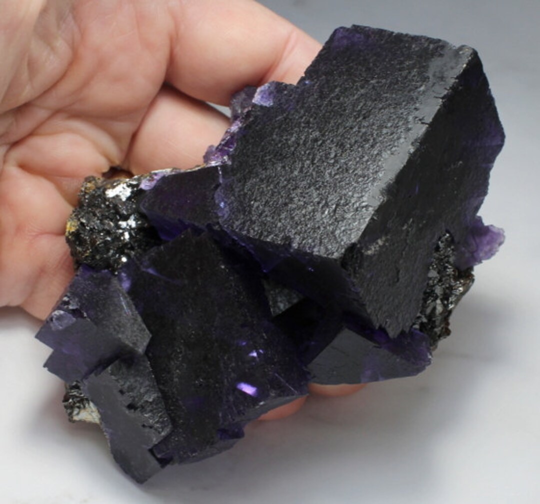 Illinois Fluorite, Sphalerite Two-sided Near Floater Fluorite With ...