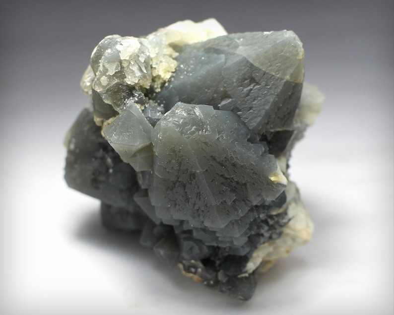 Prase Quartz With Calcite Bluish-green Prase Quartz With - Etsy