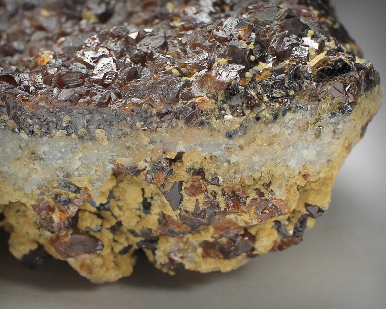 Colorful Specimen of Ruby Jack Sphalerite on Yellow Matrix | Etsy