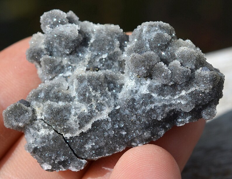 Pyrite and Galena with Sparkly Blue/Gray Quartz Druse Mineral | Etsy