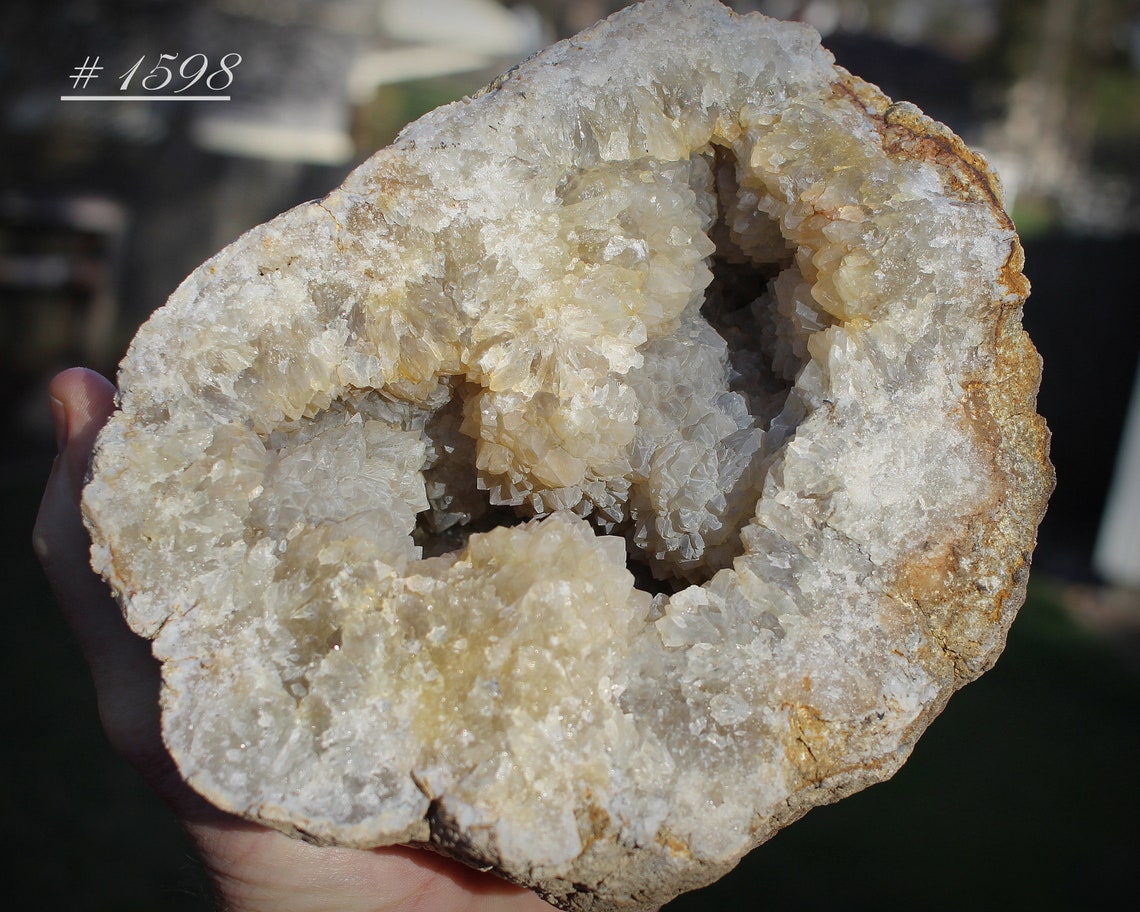 VERY Large Cauliflower Geode Half With Spiky Quartz Crystal - Etsy