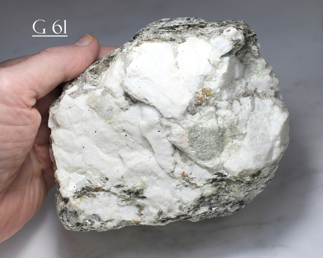 Large White Albite Feldspar With Silver Muscovite Mica, Talc Schist ...