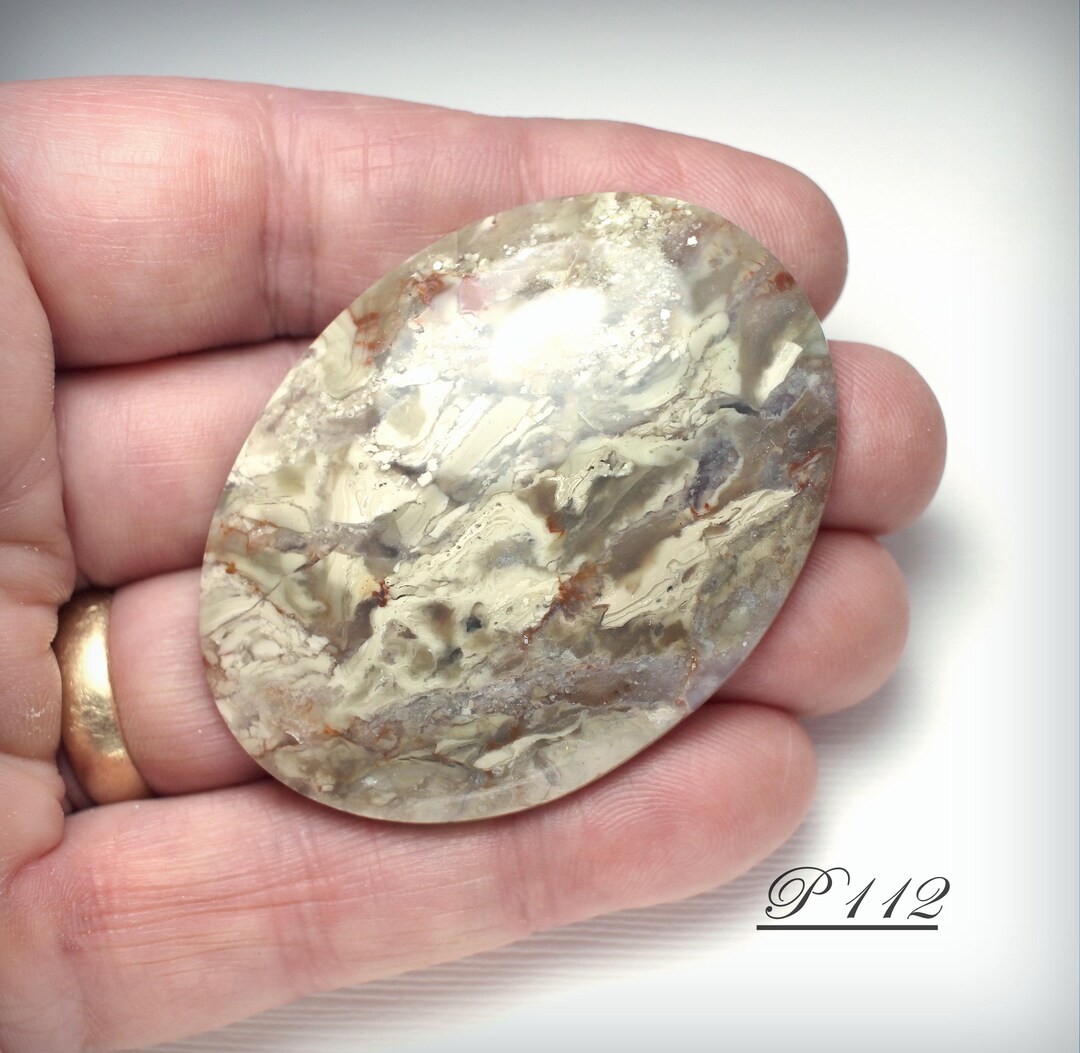 Very Large Perfect Breccia Agate Cabochon (cab) Gemstone - Hand-made by ...