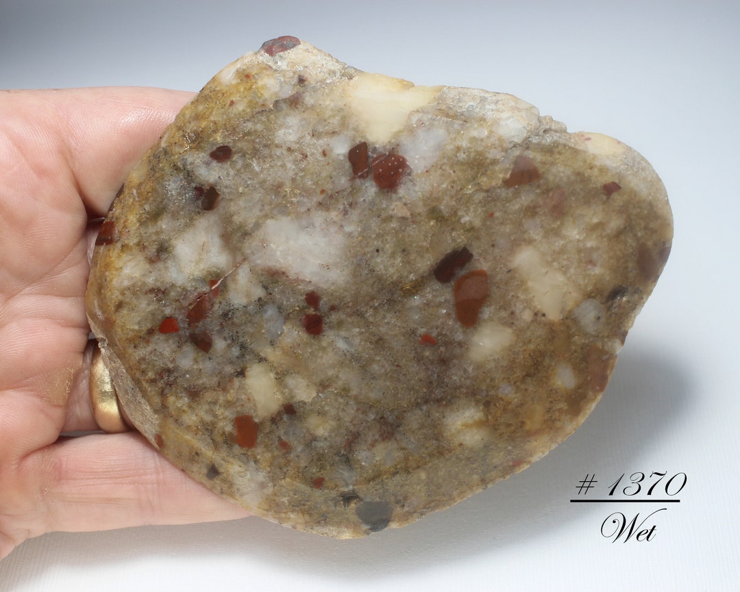 Large Red Jasper PUDDINGSTONE Meta-conglomerate Hand Specimen Slice ...