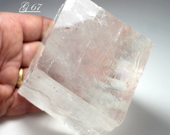 Large Iceland Spar Rhombic Optical Calcite - Prism-rich, Lustrous ...