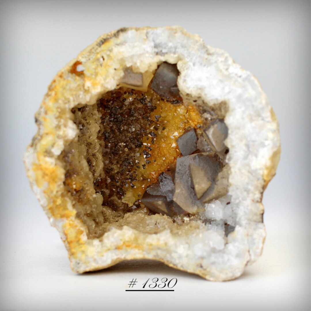 Superb Full Keokuk Geode With Rhombic Calcite and Sparkly - Etsy
