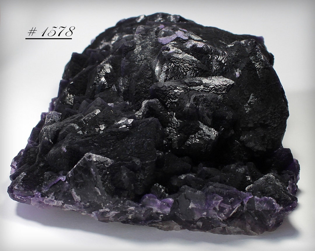 Purple Fluorite Huge Dark-to-black Appearing Purple Fluorite With ...