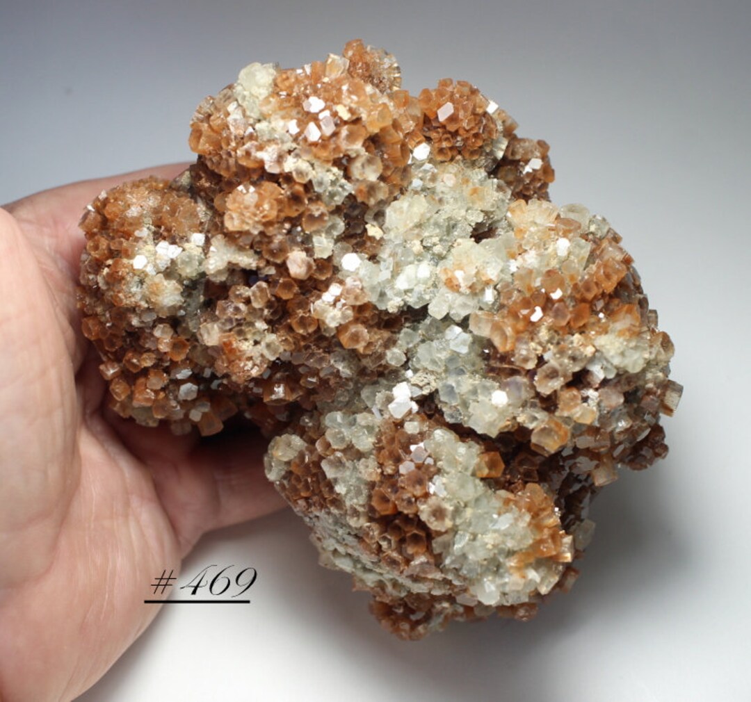 Very Large, Bi-color Glassy Aragonite Pseudohexagonal Crystal Cluster ...