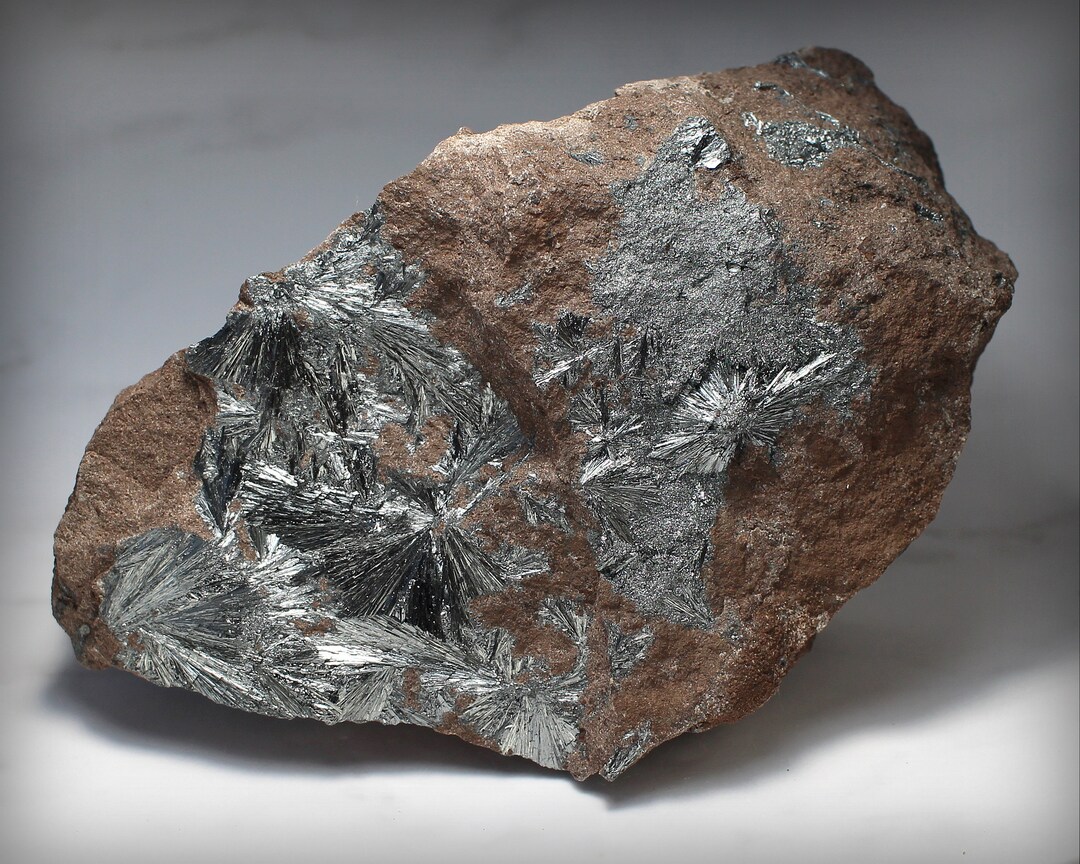 Pyrolusite Large and Aesthetic, Metallic, Acicular, Pyrolusite Crystals ...