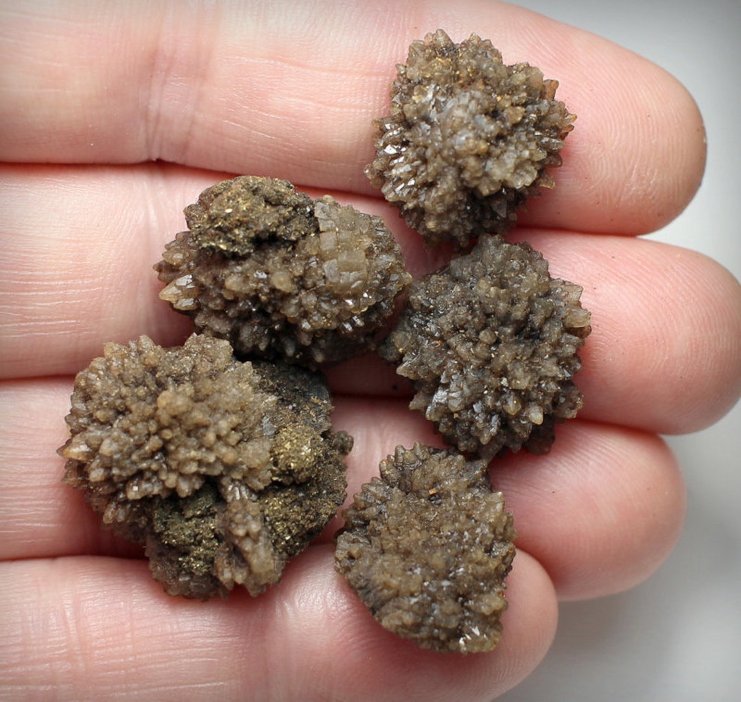 Five Incredible Small Spiky Calcite Crystal Cluster Miniatures, With ...